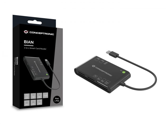 BIAN01B 7-in-1 Card Reader USB 2.0, Smart Card & SIM, SD/TF/MicroSD ...