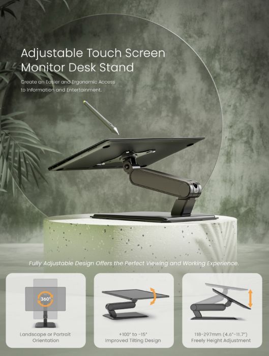 650124 17-32" Foldable Touch Screen Monitor Stand | Conceptronic